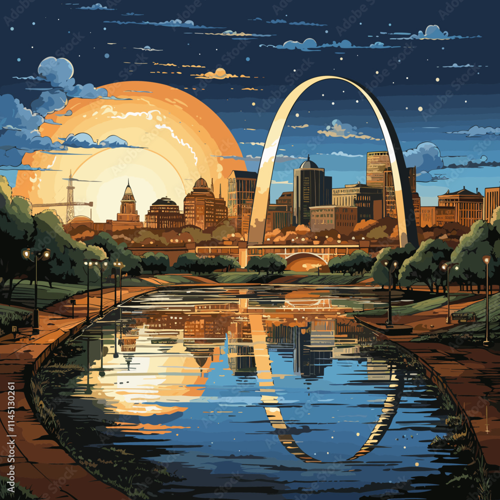 Gateway Arch - vector illustration Stock Vector | Adobe Stock