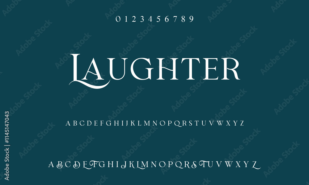 Classic serif font alphabet letters fancy gentle typographic design ...