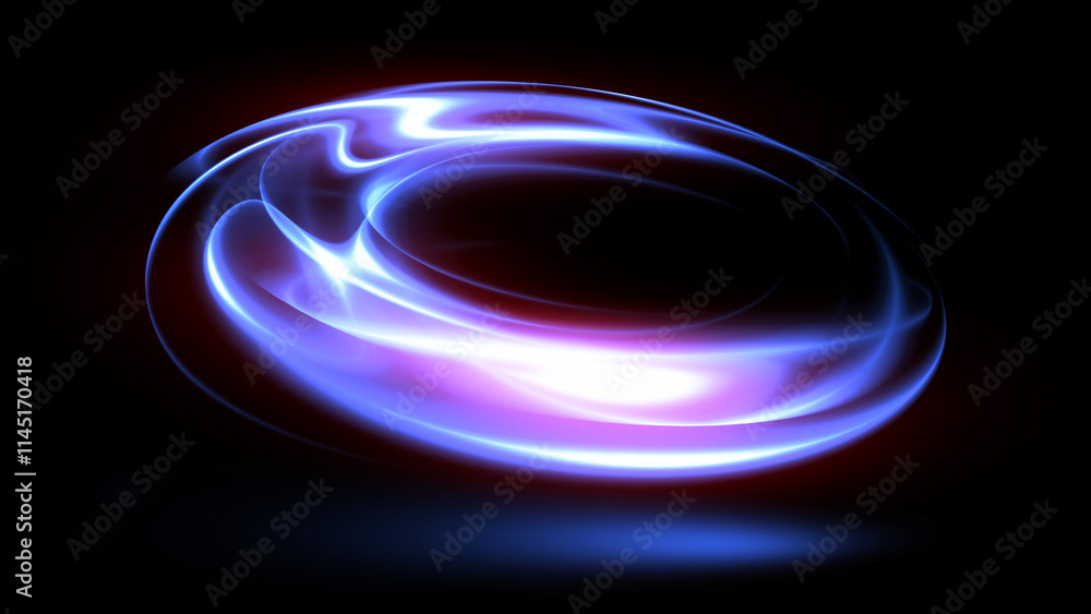 Glow swirl light effect. Circular lens flare. Abstract rotational lines ...