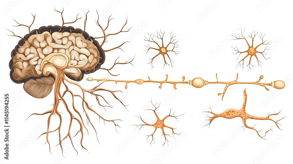 Infographic illustrating brain shrinkage over time, emphasizing the ...