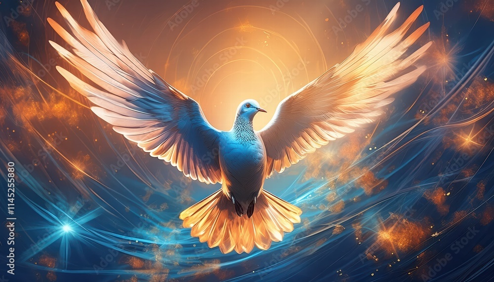 Winged Dove A Symbol of the New Testament Holy Spirit, Signifying Peace ...