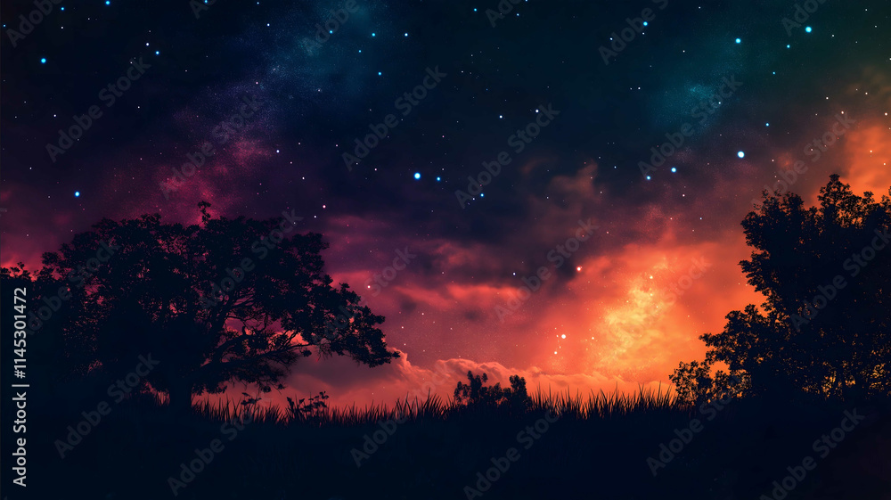 a beautiful stargazing night background with vivid colors using deep ...