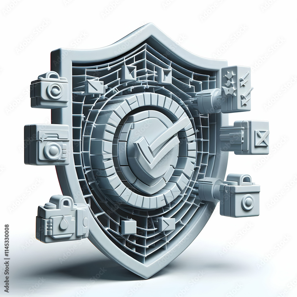 3D Integrity shield force field concept as Illustration of overlapping ...