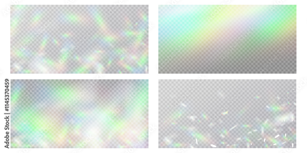 Rainbow light prism effect, transparent background. Hologram reflection ...