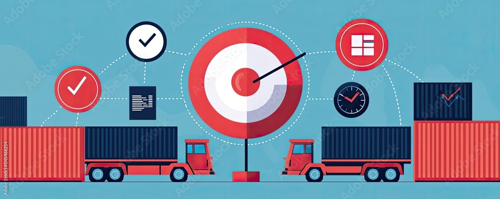 Inventory management idea. Illustration of logistics management with ...