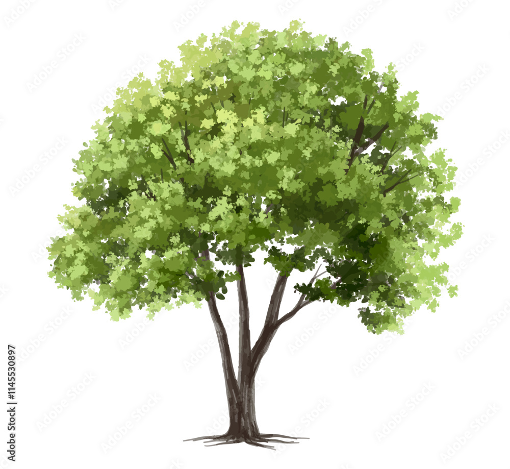 Vertor set of green tree,plants side view for landscape elevations ...