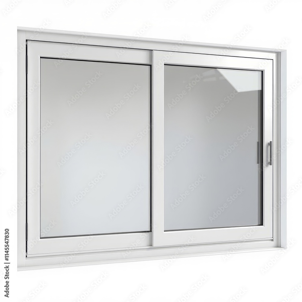 Double pane sliding plastic window isolated on white background ...