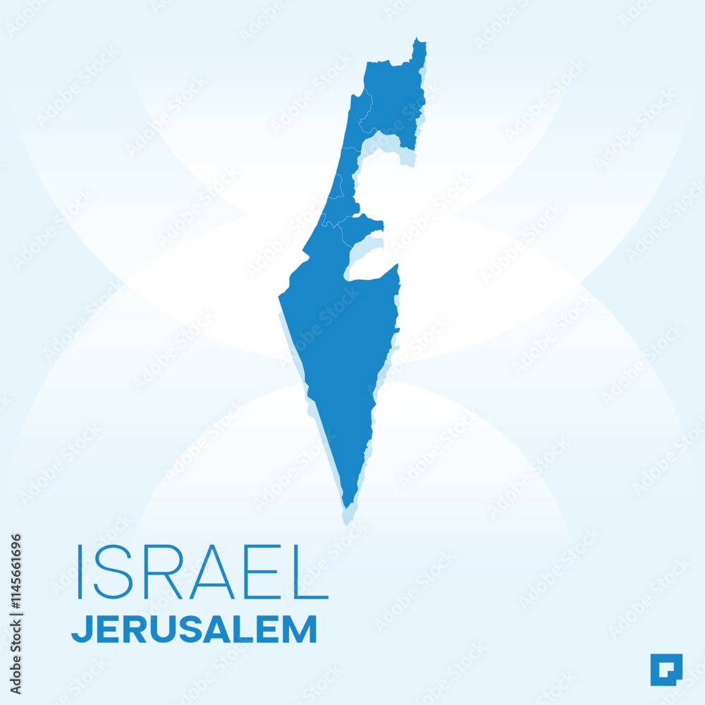 Israel vector map, Vector map of Israel, editable eps, AI files, Vector illustration of Israel ...
