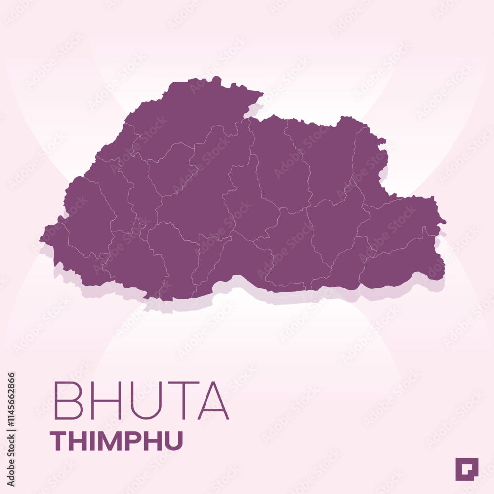 Bhutan vector map, Vector map of Bhutan, editable eps, AI files, Vector ...