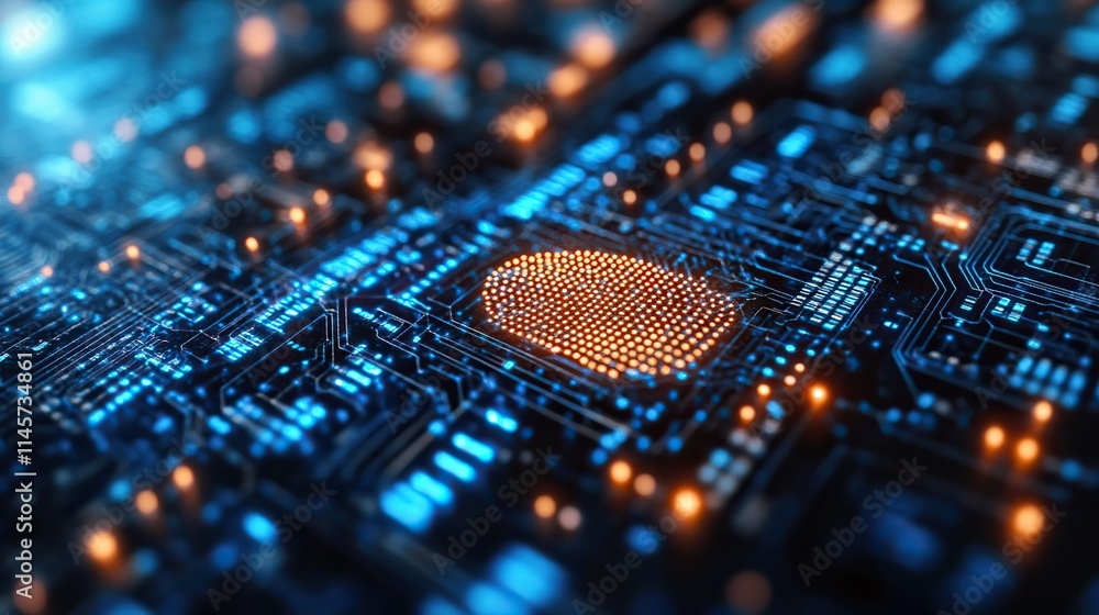 Biometric technology, data systems with fingerprints, and circuit graphics of binary diagnostics ...