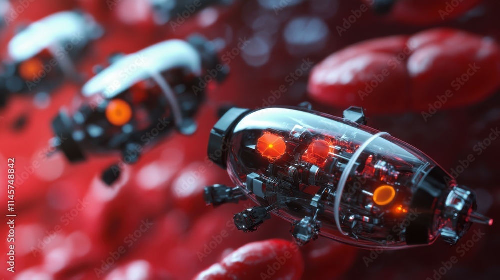 Nanorobots float through red blood vessels, microscopic robots in the ...