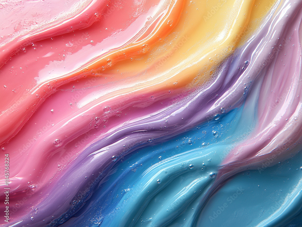 rainbow pale colors representing diversity , liquid, 3D, impressive ...