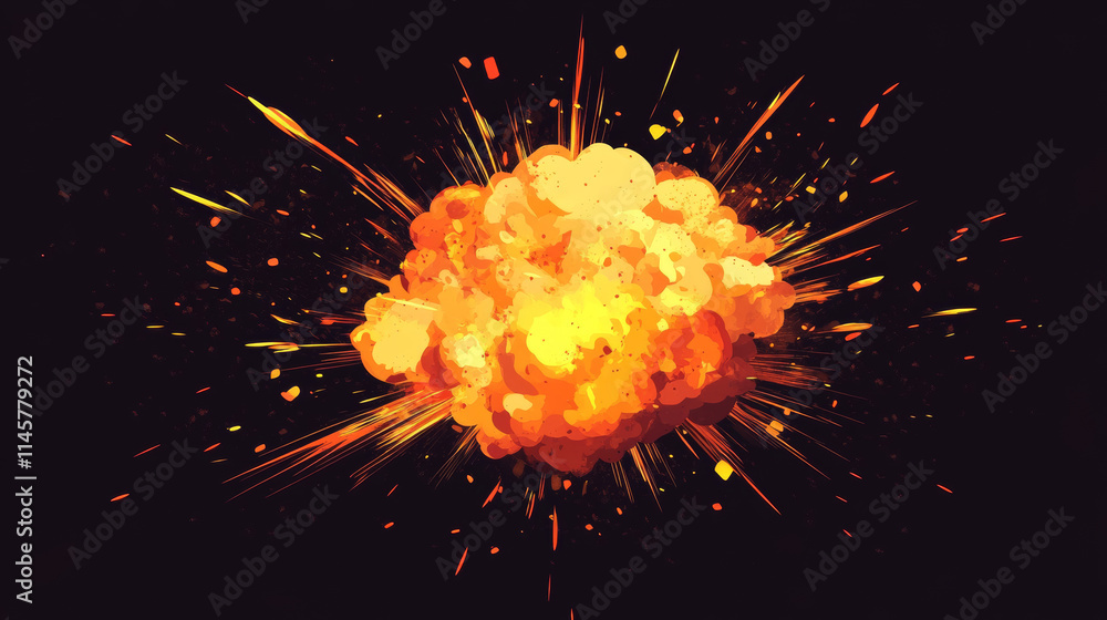 Animation sprite sheet of bomb explosion sequence. Vector 2d cartoon ...
