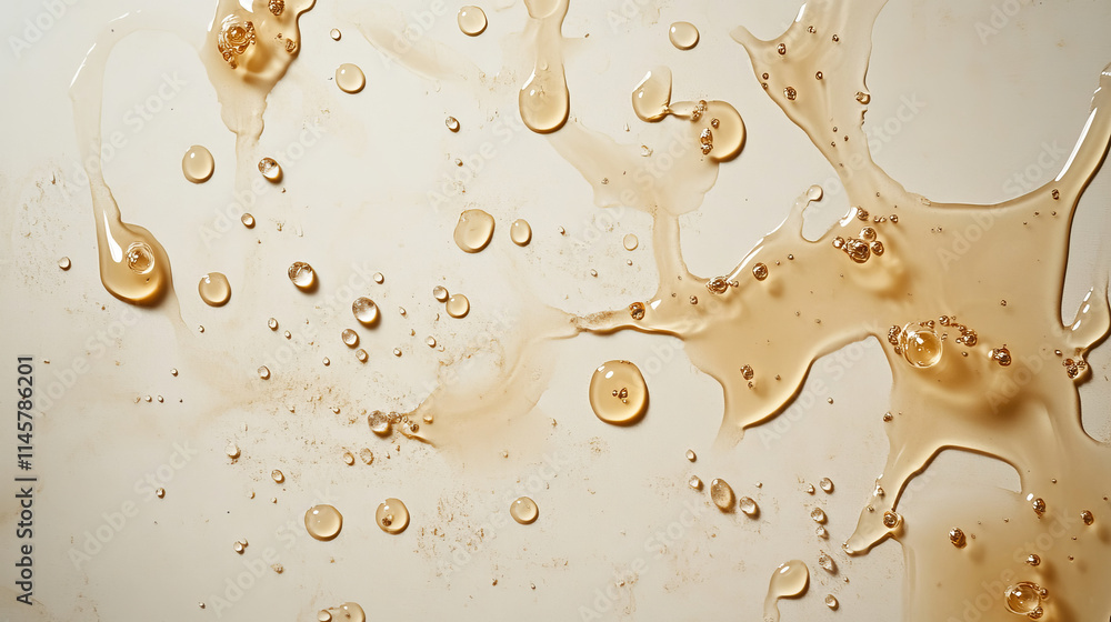 Water spills on table top perspective view. Vector realistic background ...