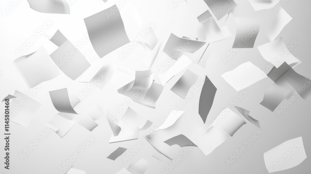 Flying paper sheet in different angles of view. Realistic 3d vector ...