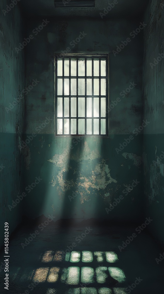 Bright prison cell double exposure photography with light and shadow ...