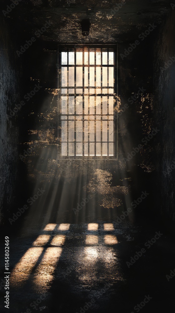 Bright prison cell double exposure photography with light and shadow ...