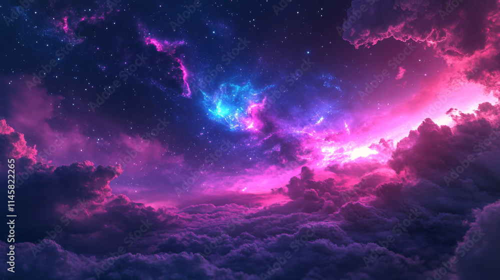 Pink neon light smoke. Space cloud game background. Metaverse wallpaper ...