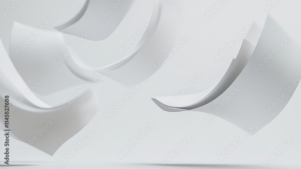 Flying paper sheet in different angles of view. Realistic 3d vector ...