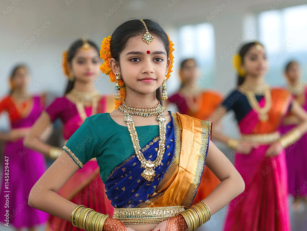 Indian student learning traditional dance forms in cultural education ...
