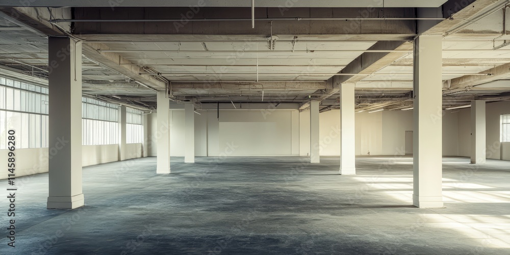 Foto de Stock Vacant space in a multi tenant building, showcasing the ...