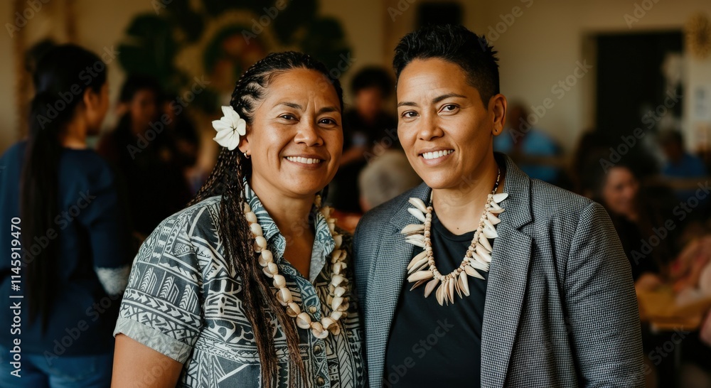 Pacific islander women in traditional attire celebrating cultural ...