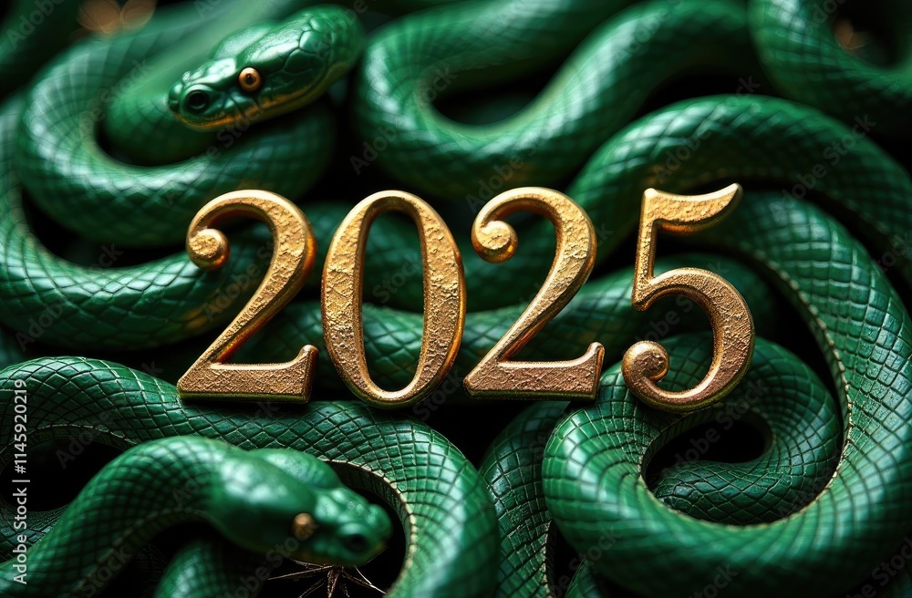 The text in gold numbers 2025 on the symbol of the lunar new year is ...
