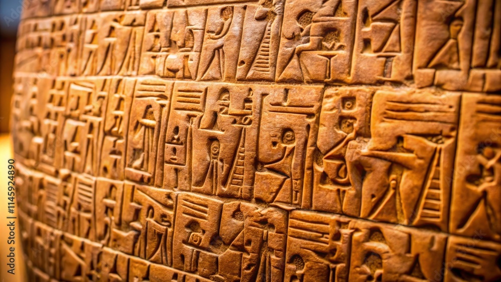 A cuneiform clay tablet reveals ancient Mesopotamian writing, Sumerian ...