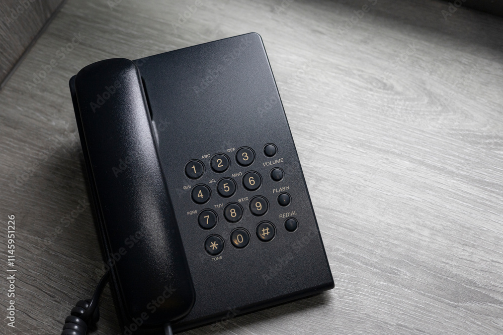 Vintage phone classic desk, its corded receiver nostalgia of landline ...