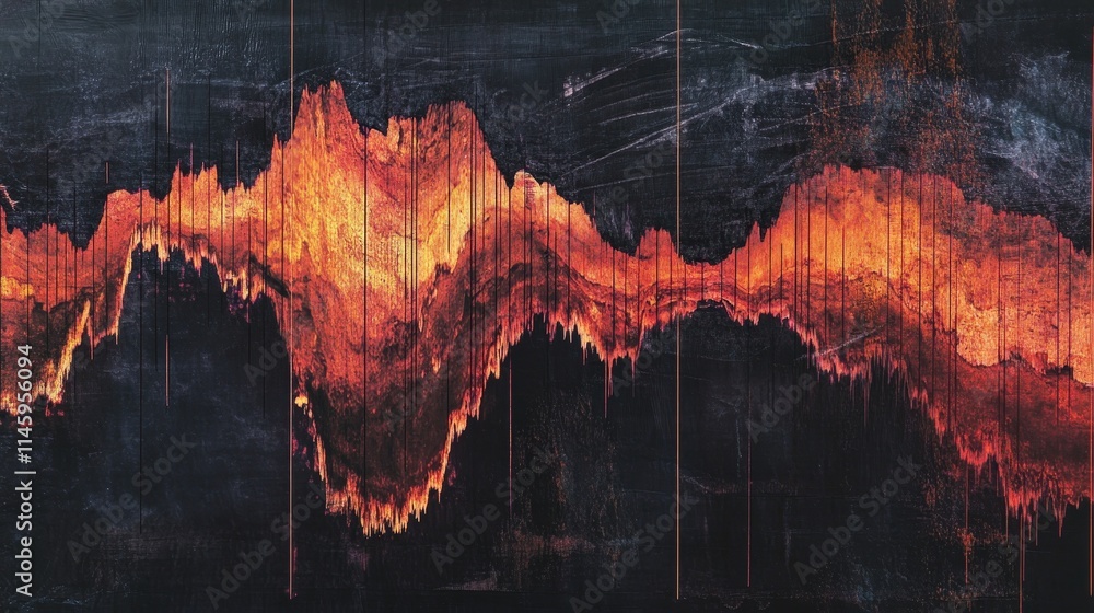 A series of seismic readings showing the dramatic changes caused by a ...