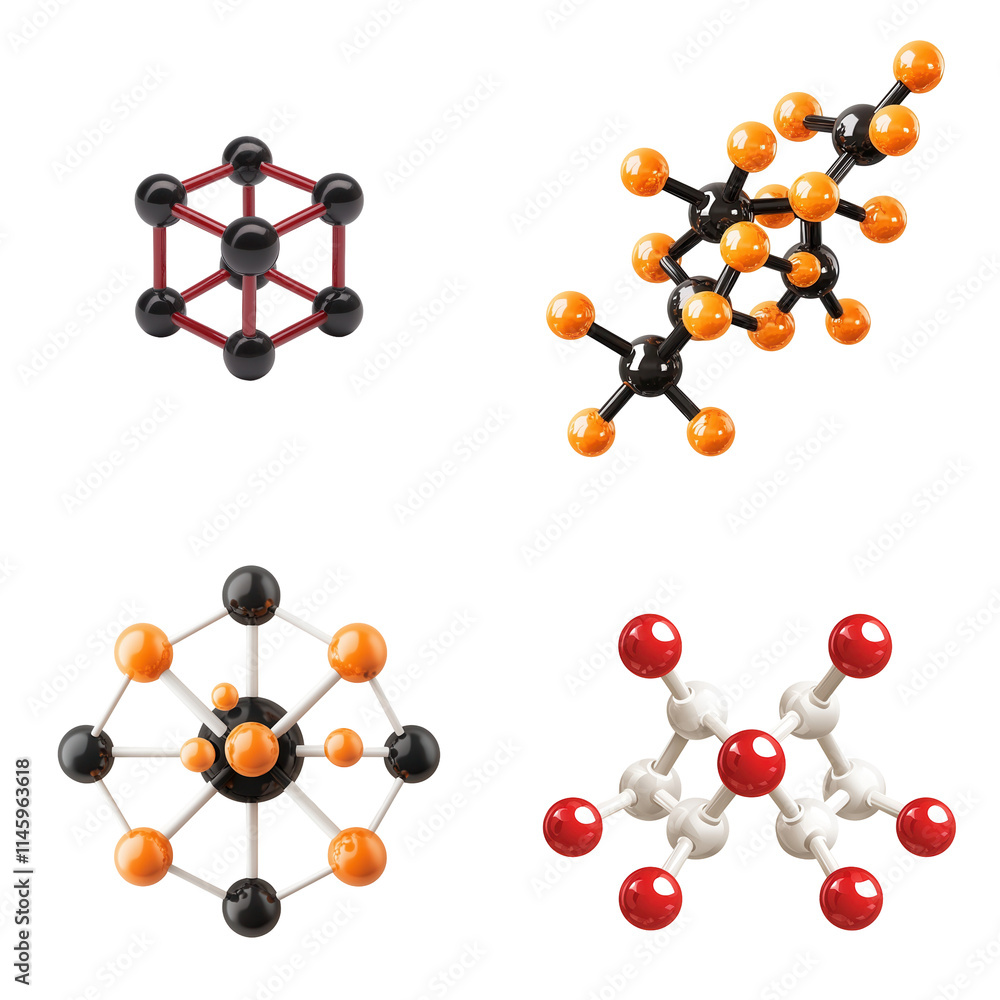 Visualizing carbohydrate molecule structure model transparent ...