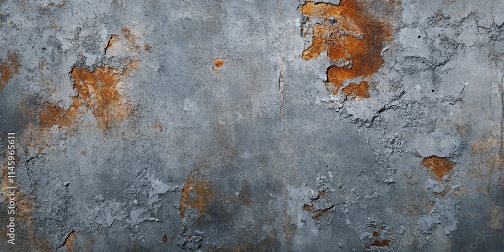 Abstract texture background featuring stains of gray paint, rust, and ...