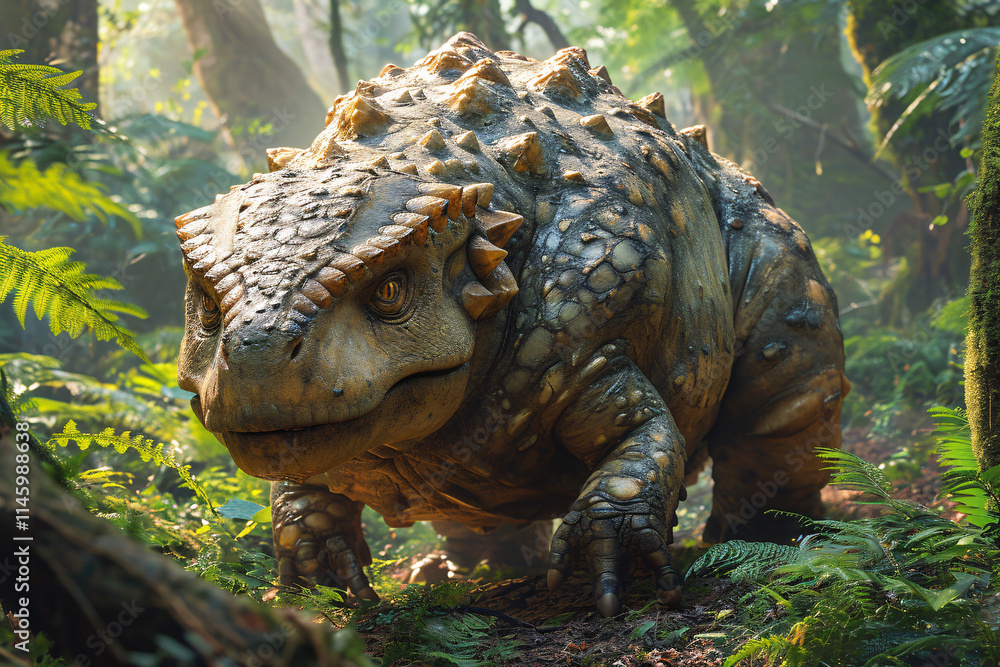 Ankylosaurus Dinosaur realistic Photo Images Real details skin texture ...