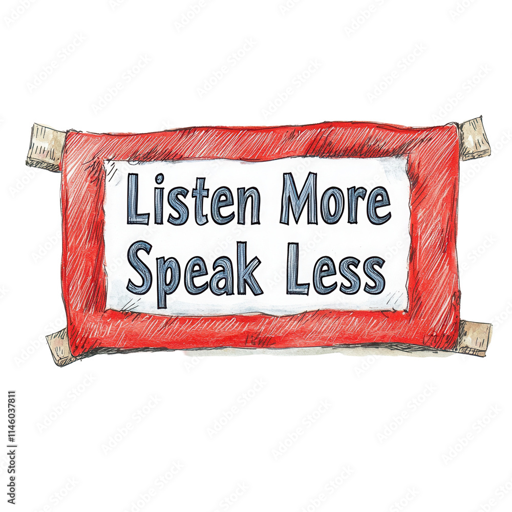 Listen more speak less message transparent background digital art ...
