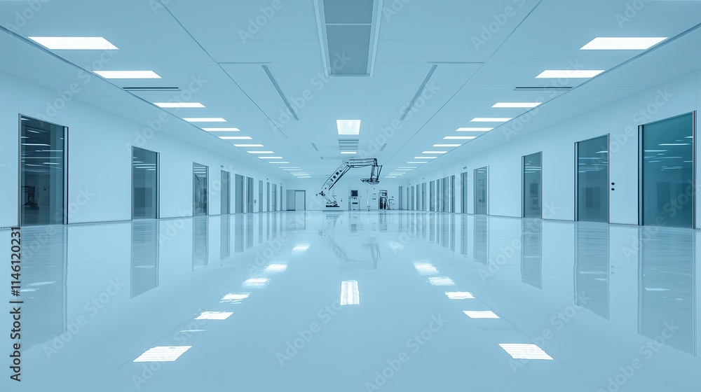Ultra-clean semiconductor fabrication facility, massive clean room with ...