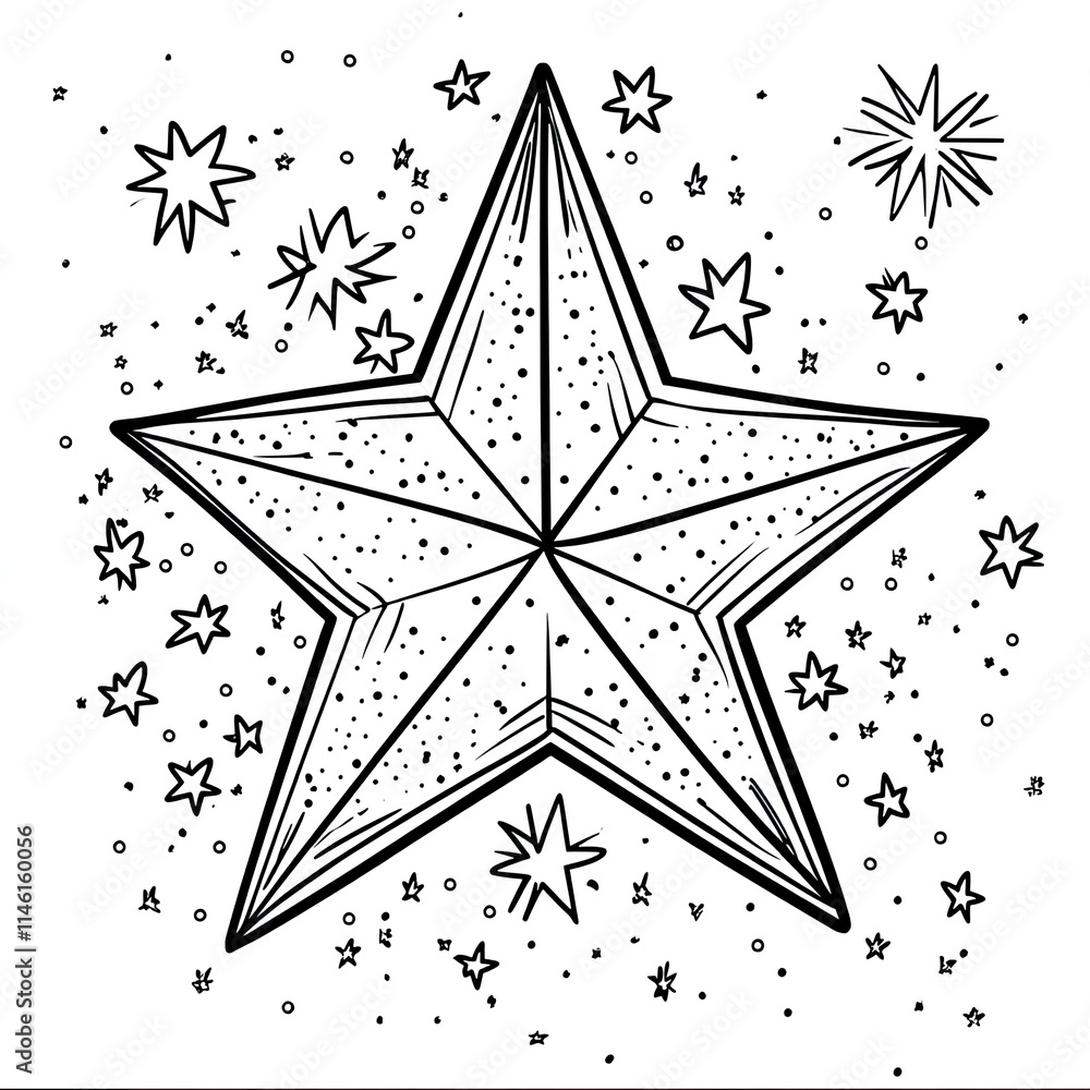 Simple Star Coloring Page for Kids: Sparkle, Twinkle, Little Star ...