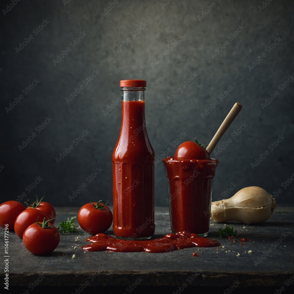 Delicious ketchup bottle ready to bring extra flavor to your sandwiches ...