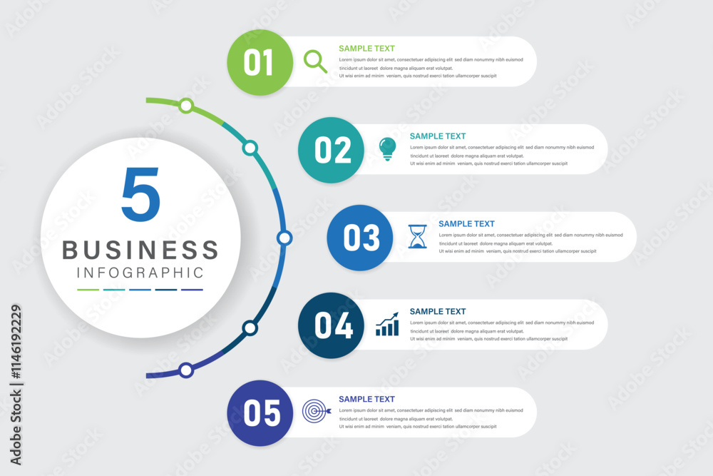 Vector infographic label design with circle infographic template design ...