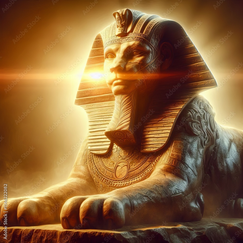 Sphinx s Riddle A mysterious sphinx with the body of a lion and Stock ...
