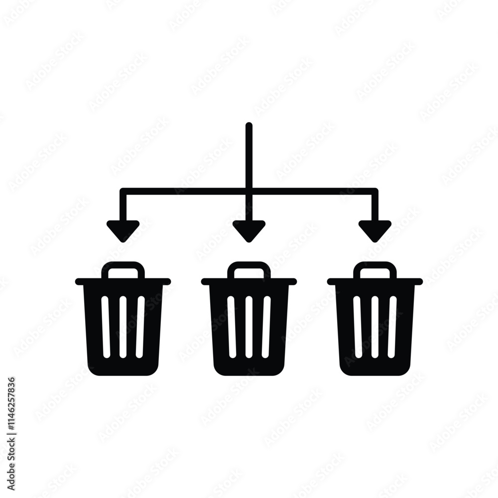 Waste Sorting icon. Simple solid style. Waste segregation, sorting ...