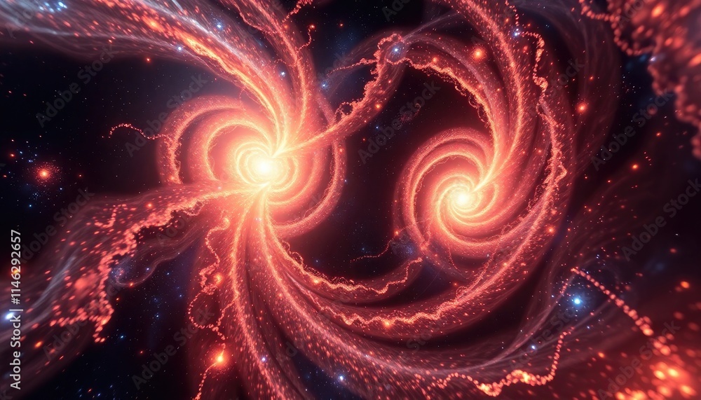 4K HD Wallpapers Glowing Spiral Galaxies Merging And Twisting Together In A Cosmic Embrace ...