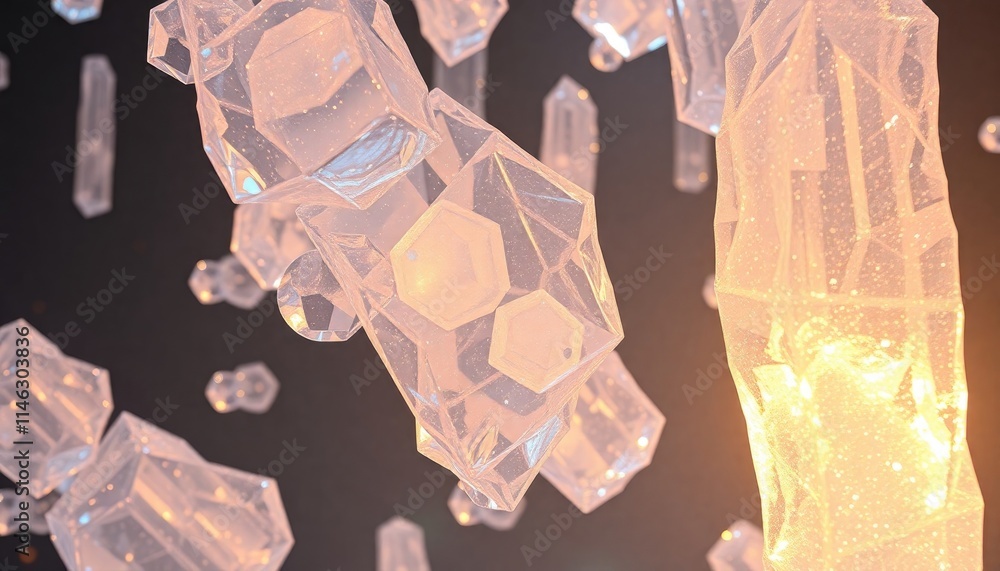 4K HD Wallpapers Surreal, Transparent Crystalline Structures Suspended ...