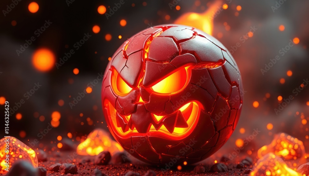 4K HD Wallpapers Angry Emoji With Molten Cracks On Its Face, Emitting ...