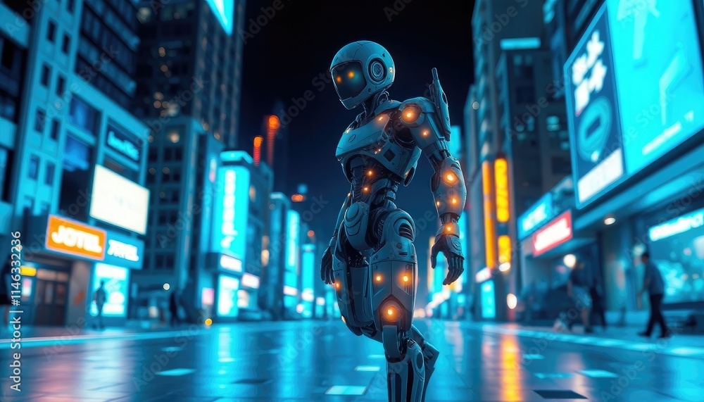 4K HD Wallpapers Mechanical Humanoid Figure With Glowing Circuitry ...