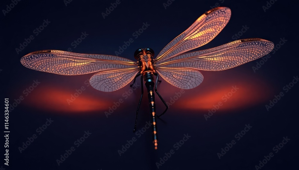 4K HD Wallpapers Transparent Dragonfly With Metallic Wings, Glowing ...