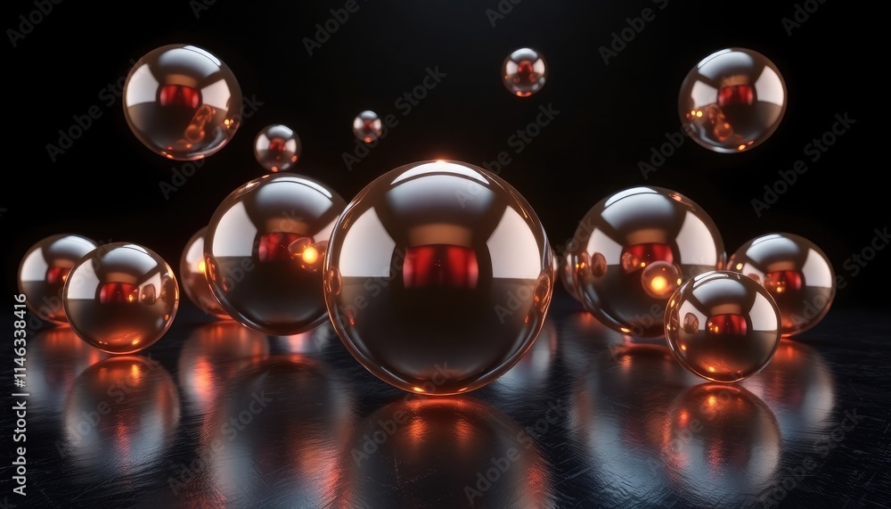 4K HD Wallpapers Glowing Metal Spheres Rotating In A Dark, Void-Like ...