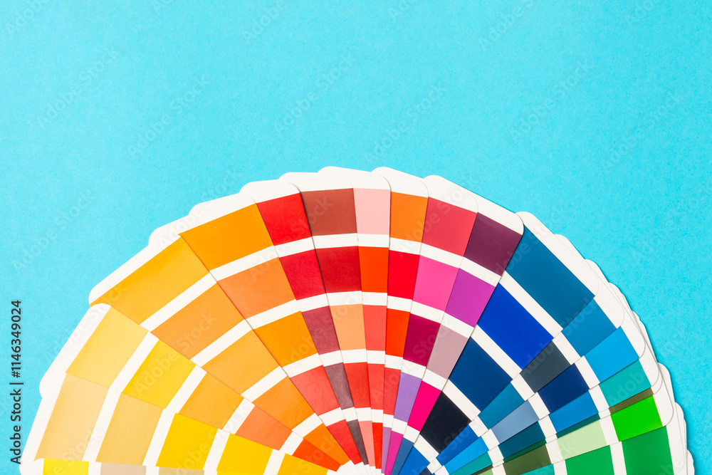 Color palette on a bright colored background. Color palette guide ...