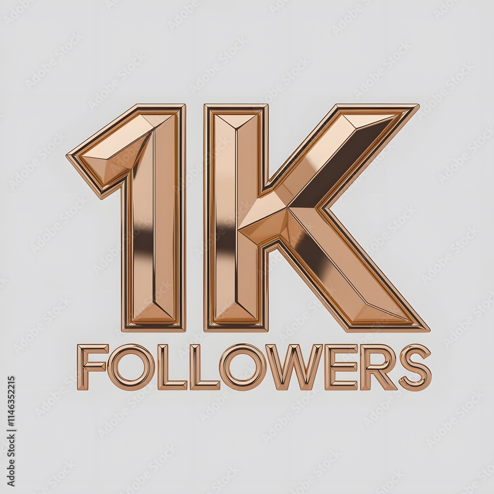 1K followers transparent background PNG image, with gold numbers. followers celebration banner ...