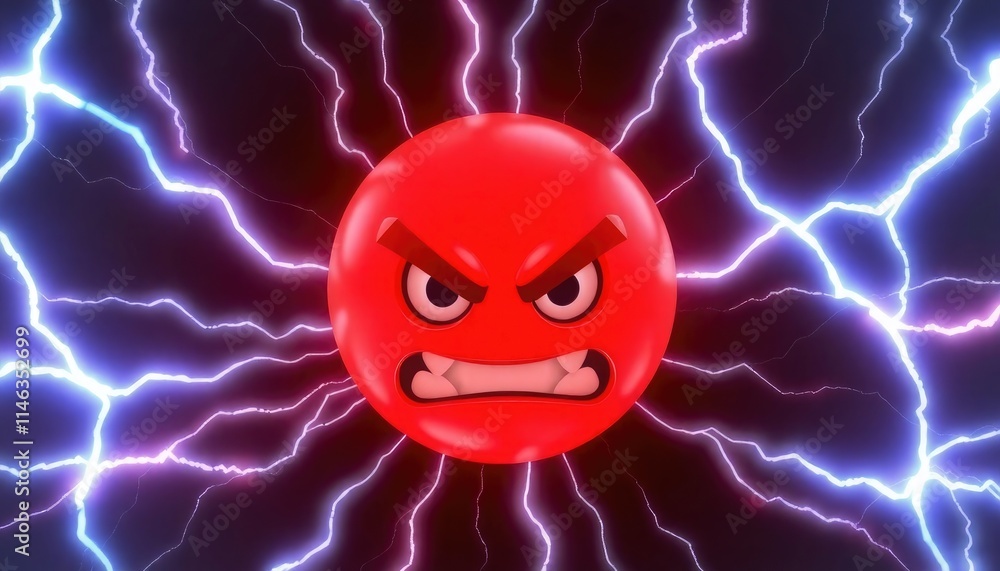 4K HD Wallpapers Angry Emoji Surrounded By A Shimmering Array Of ...