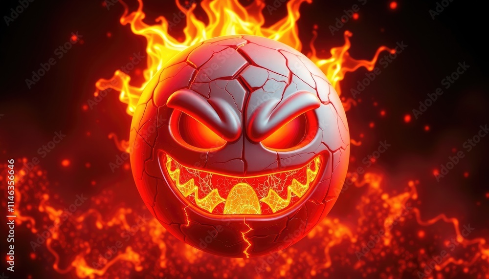 Ilustración de Stock 4K HD Wallpapers Angry Emoji With Molten Cracks ...